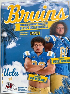 2024 UCLA BRUINS VS. FRESNO STATE GAMEDAY MAGAZINE MENS NCAA COLLEGE ...