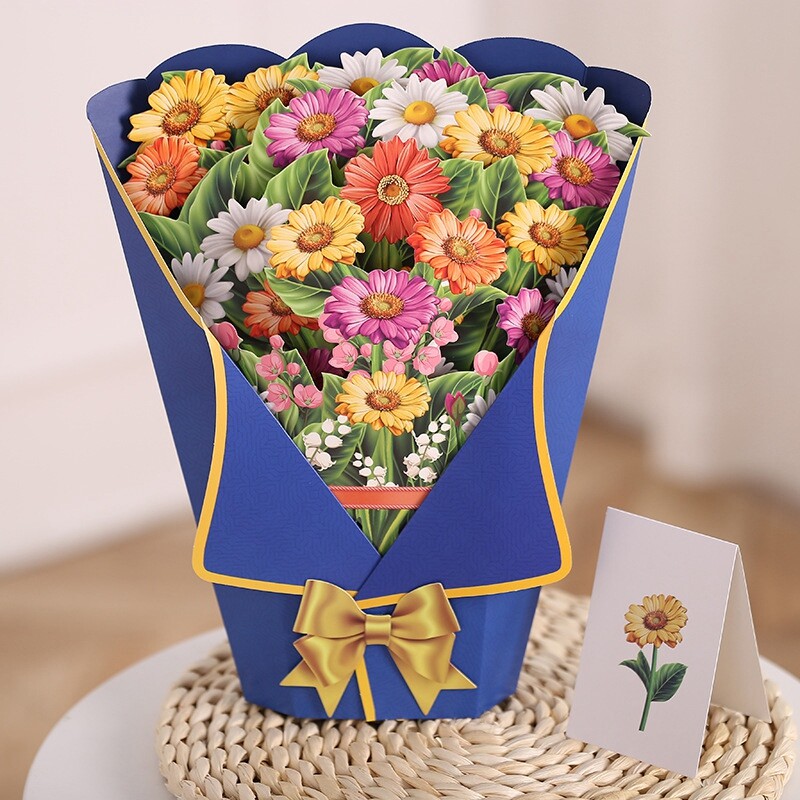 3D Flower Bouquet Cards Flowers Gift Greeting Card for Mother'S Day C ...