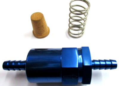 Fuel Filter, Billet inline cleanable element 3/8" Barbed Polished Blue ...