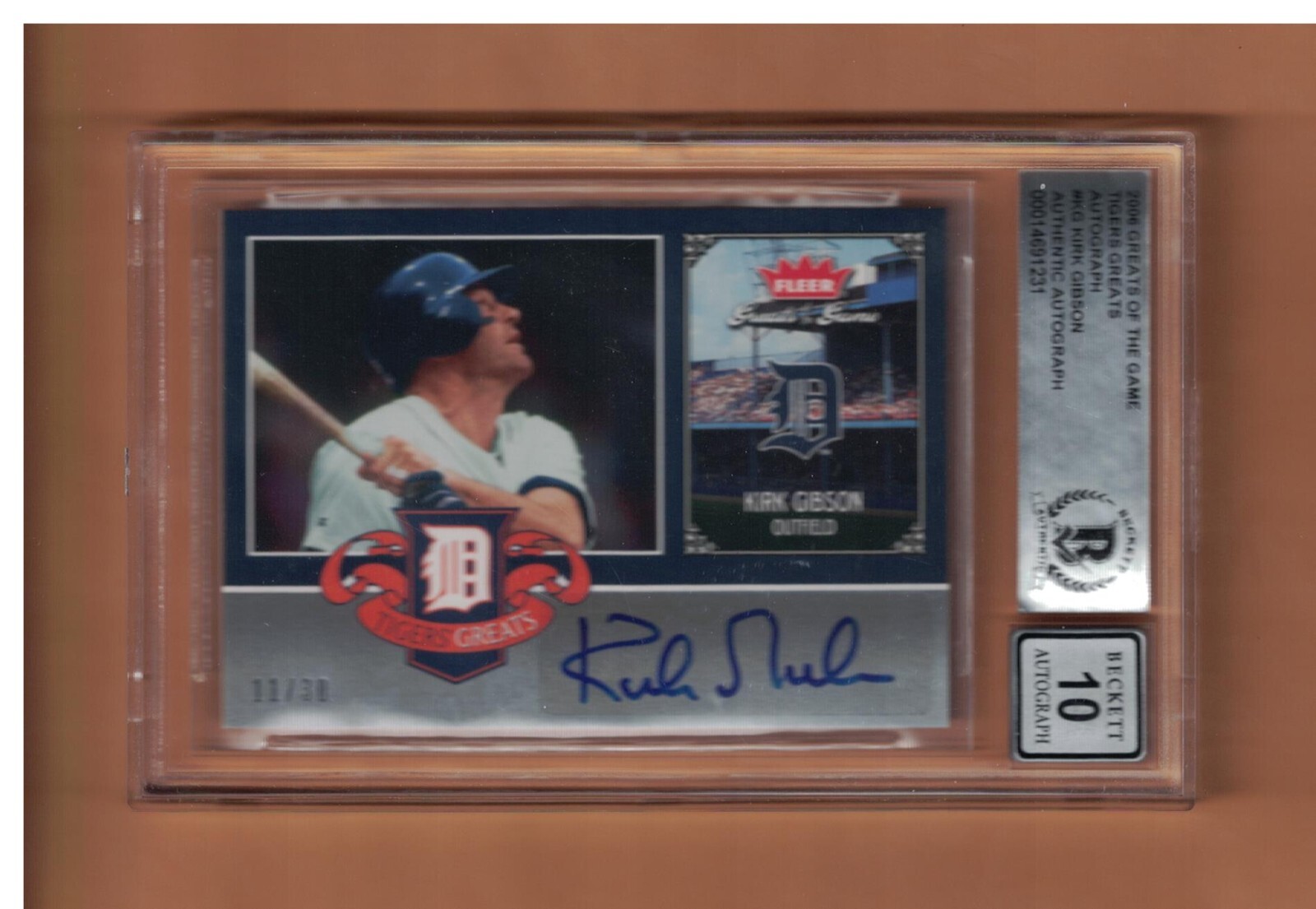 Kirk Gibson AUTOGRAPHED 2006 FLEER GREATS OF THE GAME CARD SIGNED ...