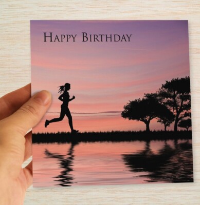 Runner Happy Birthday Card Running Jogging Exercise Fitness - FREEPOST ...