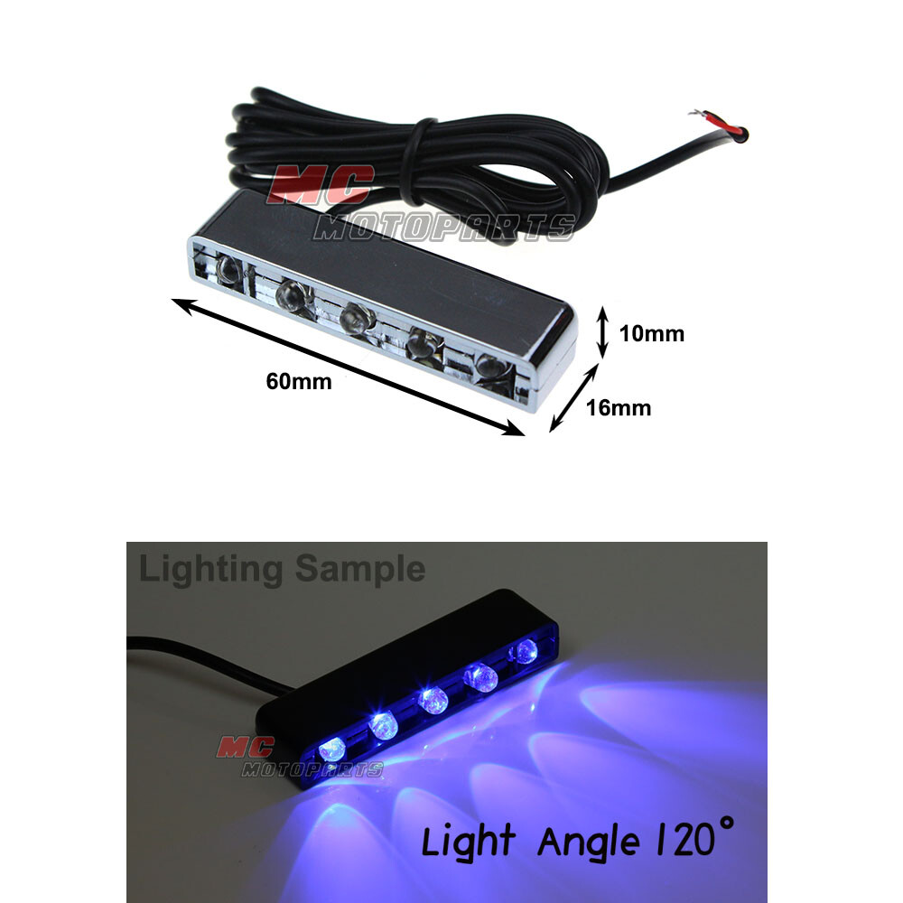 Chrome Bright Blue LED Flush Mount Light x4 For V-Strom 650 1000 SV SFV ...