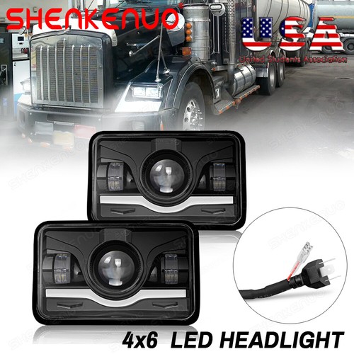 2pc 4x6" For Kenworth Peterbilt LED Headlights 357 379 378 Hi/Lo Seal ...