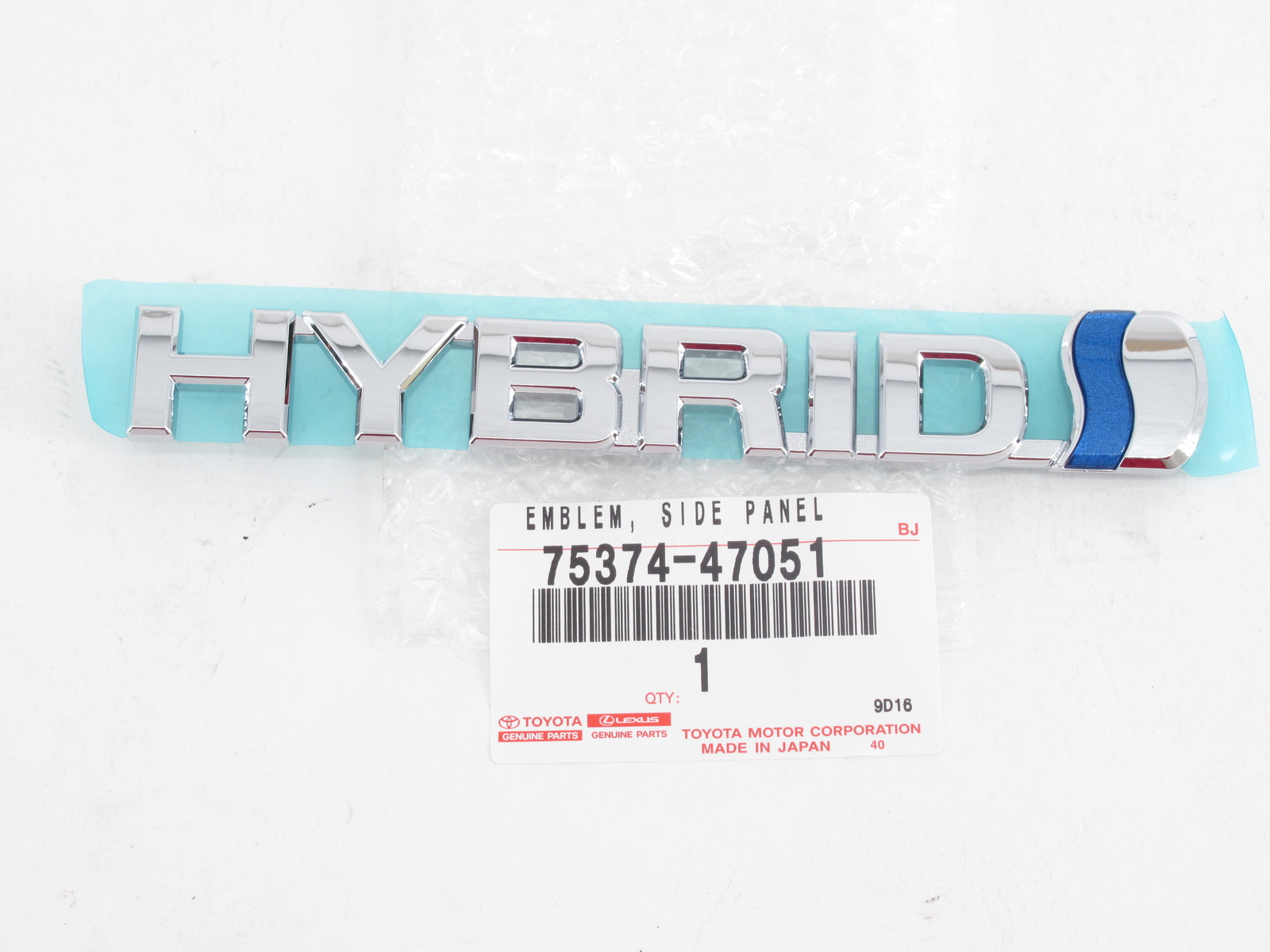 Genuine OEM Toyota 75374-47051 "HYBRID" Emblem Nameplate RH Fender 10 ...