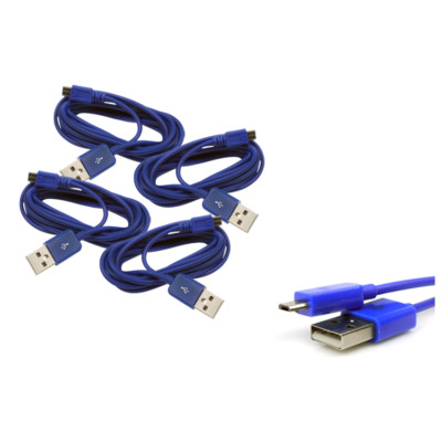4X 10FT MICRO USB DATA POWER CHARGER CABLE CORD BLUE DROID DNA HTC ONE ...