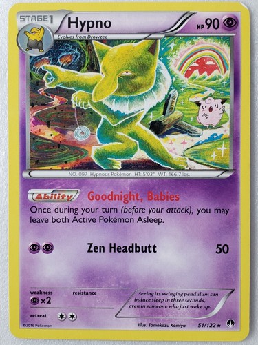 Hypno 51/122 LP Rare Non Holo XY Breakpoint Pokemon Card - Tomokazu ...