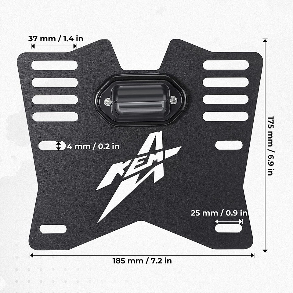 UTV ATV License Plate Bracket Holder w/ Light for Ranger RZR Sportsman ...