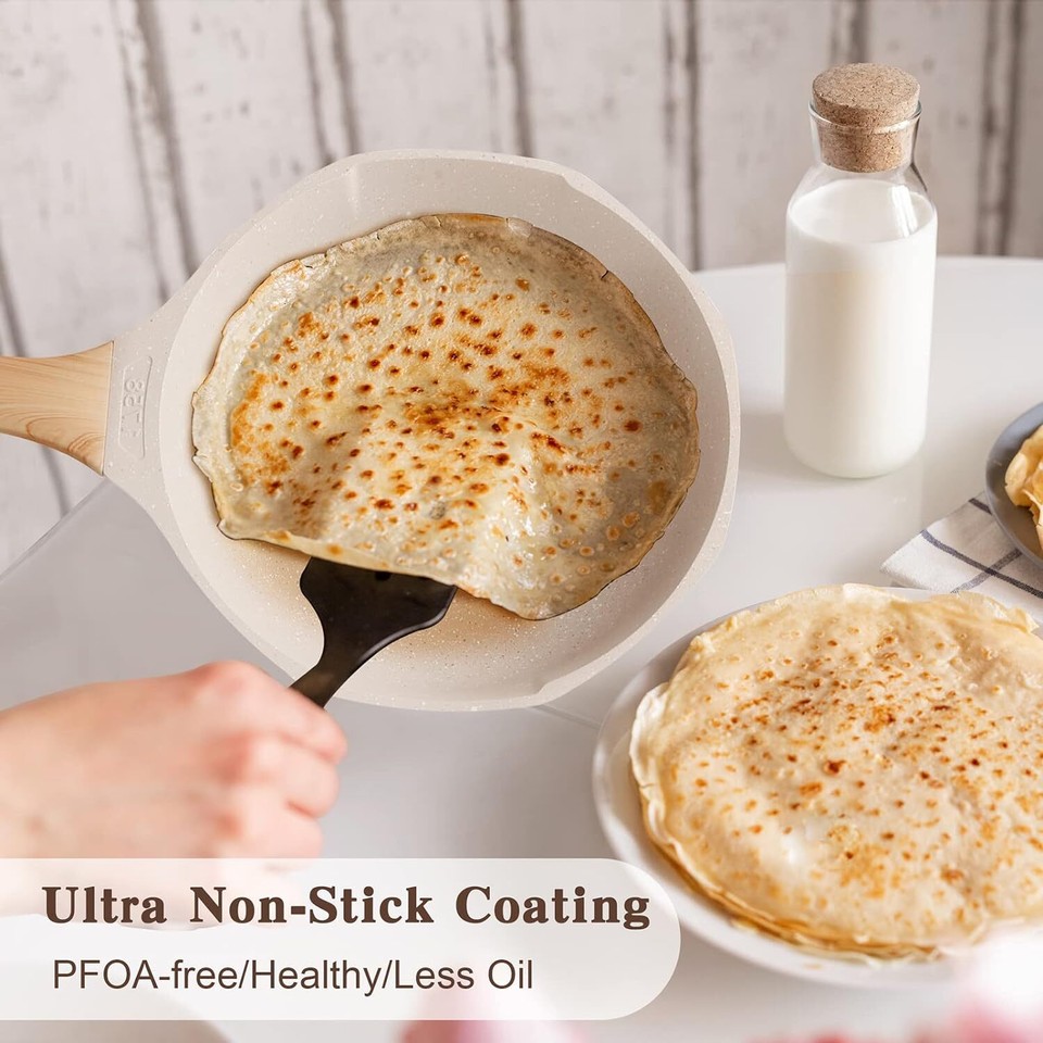 Nonstick Frying Pans With Lid Granite Frying Pan Set, Induction ...