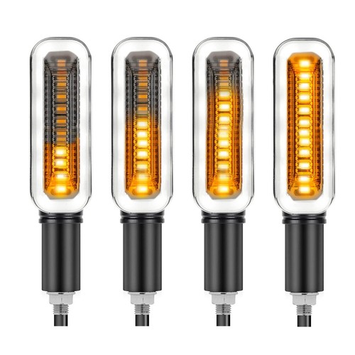 4X Motorcycle LED Turn Signals Blinker Light Indicator Amber White ...