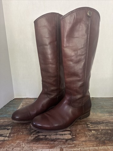 Frye Melissa Button 2 Women's 15.5" Antique Leather Boots Mahogany Size 9B READ | eBay