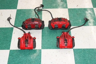 01-04 CORVETTE Red Driver Passenger Front Rear Brake Caliper Set 4x ...