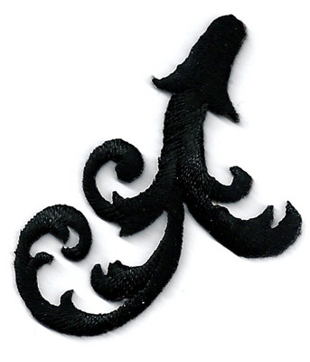 Swirl Art Abstract Design~Black~ Embroidered Iron On Applique~ Right ...