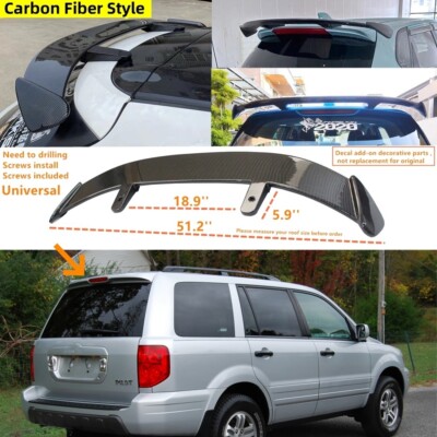 Universal Carbon Fiber Style Fits Honda Pilot Rear Window Roof Spoiler ...