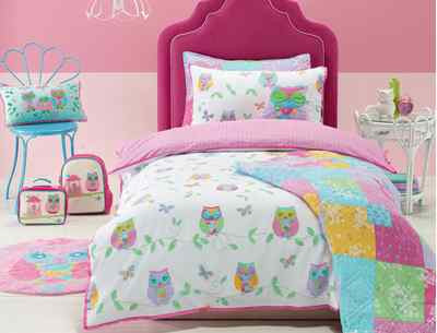 2 pc Girls Owl Song Single Bed Quilt Cover Set Jiggle & Giggle Girls ...