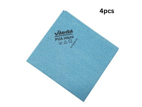 Vileda Professional 38 x 35 cm PVA micro Microfibre Cloth Blue x 4pcs ...