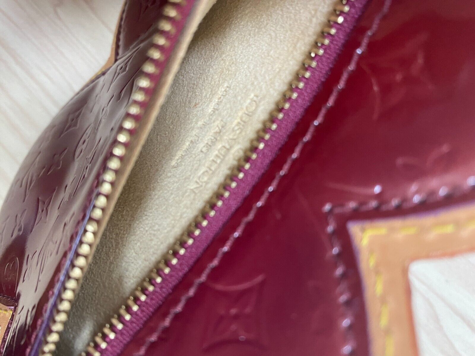 LOUIS VUITTON M92270 Vernis Pochette Butterfly Bag Purple Used 231119T ...