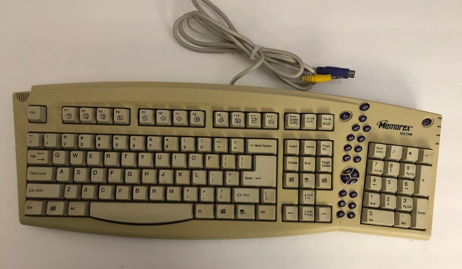 Memorex EZ-ACCESS Wired Keyboard MX2500 | QWERTY | English | White | PS ...