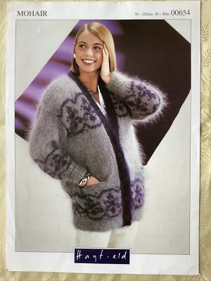 Hayfield pattern 00654. Mohair Fair Isle cardigan 30-40". Chart ...