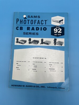 Sams Photofact CB Radio Series Vol.92 July 1976 CB-92 | eBay