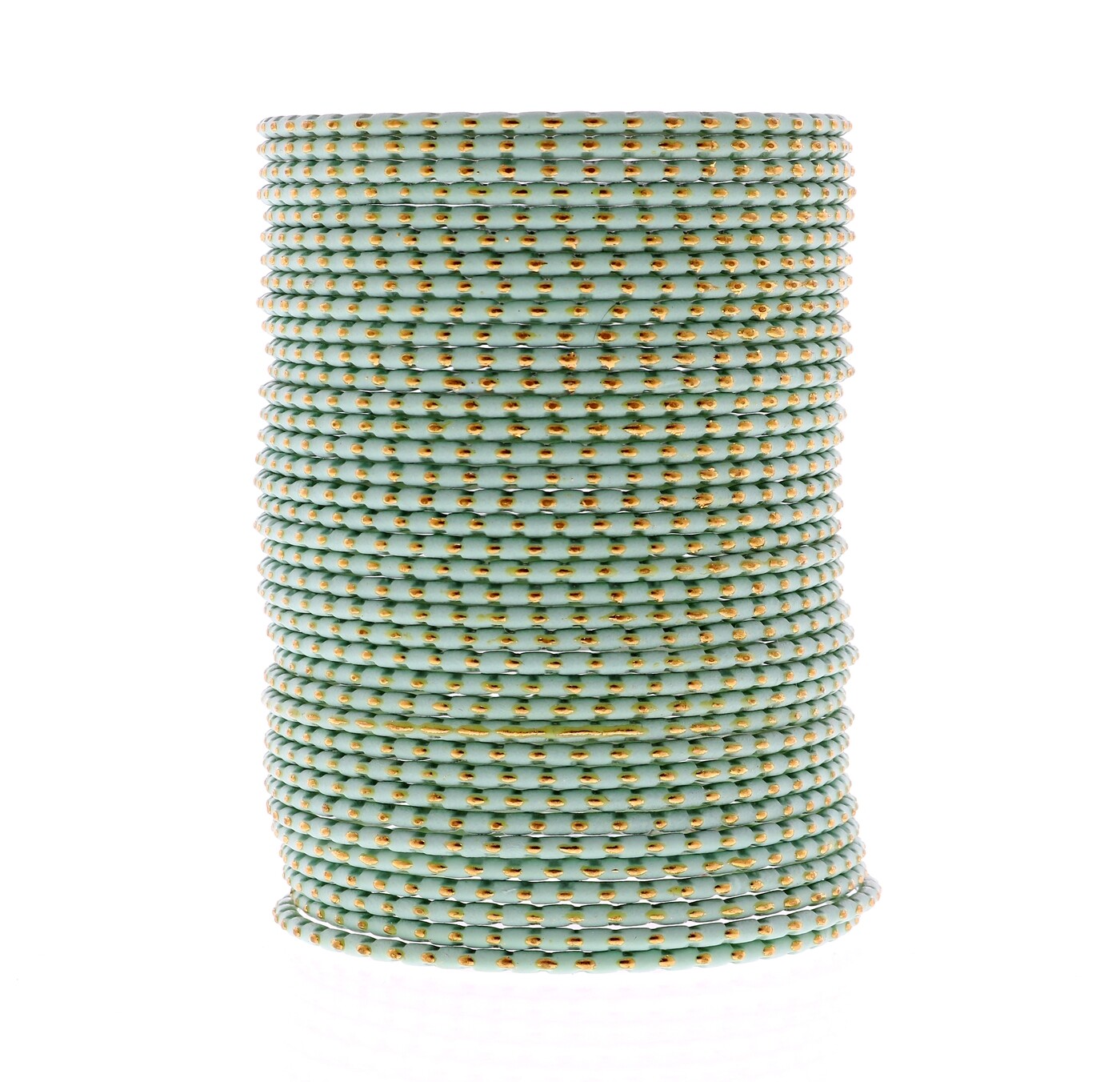 Indian Bangles, Metal Plain (dotted) Size (2x8) PISTACHIO- 2 Hand ...