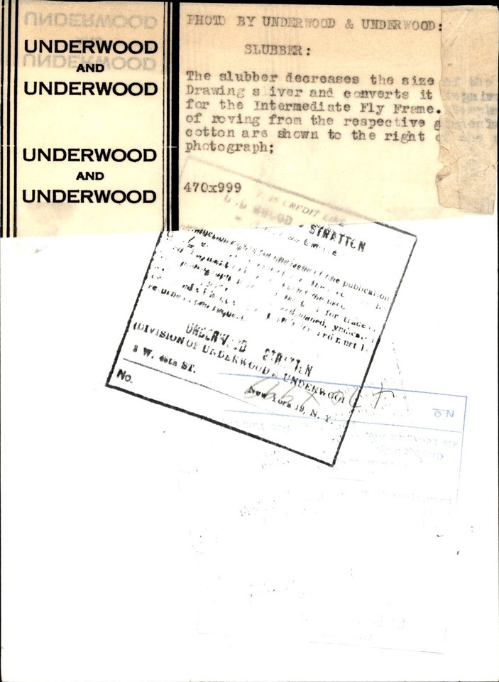 GA169 Wire Photo SLUBBER Antique Cotton Production Processing ...