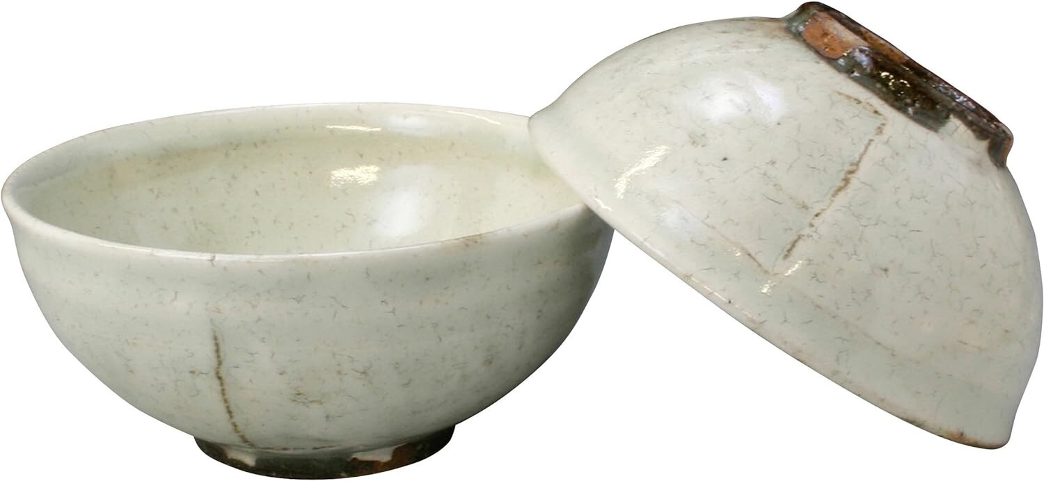 Kyo Kiyomizu yaki ware Pair Japanese Chawan Rice Bowl Kohiki ...