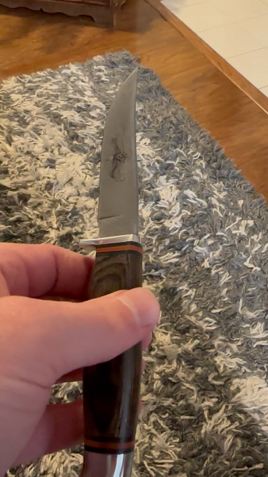 Rare vintage Fury Japan eagle Damascus pattern surgical steel fixed ...