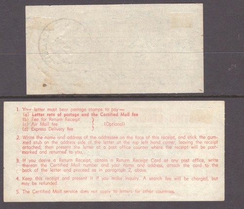 Australia Post Office receipts for registered and certified mail 1965 ...