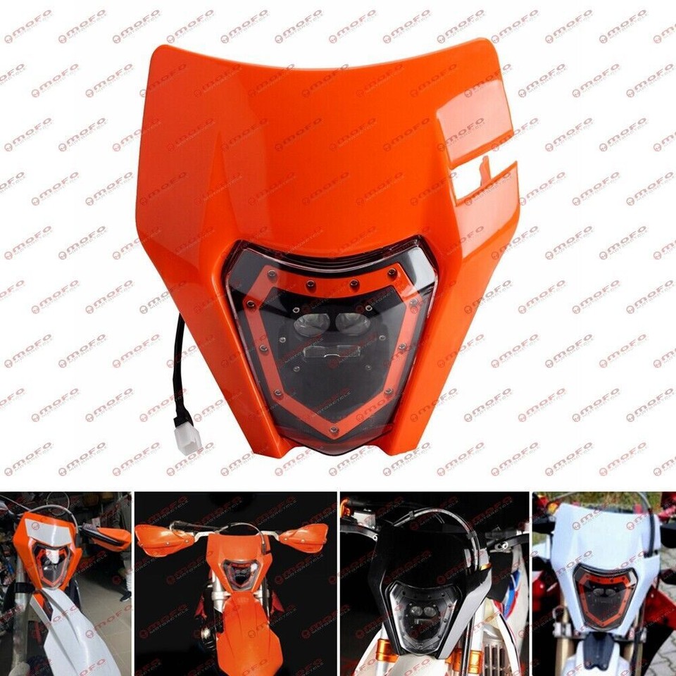 MX Enduro Supermoto LED Headlight Low+High+DRL For KTM 250 300 350 450 ...
