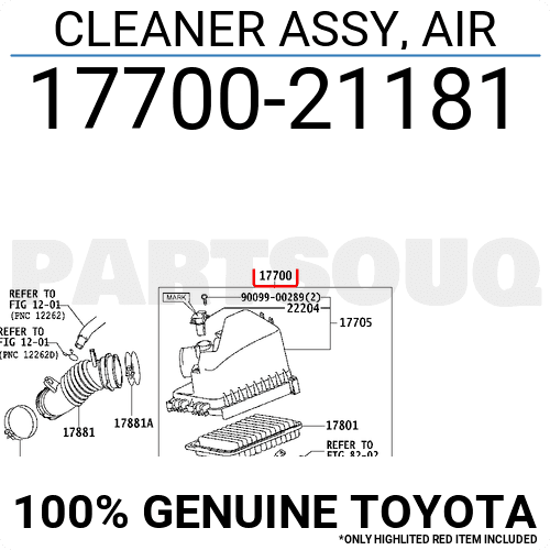 1770021181 Genuine Toyota CLEANER ASSY, AIR 17700-21181 | eBay