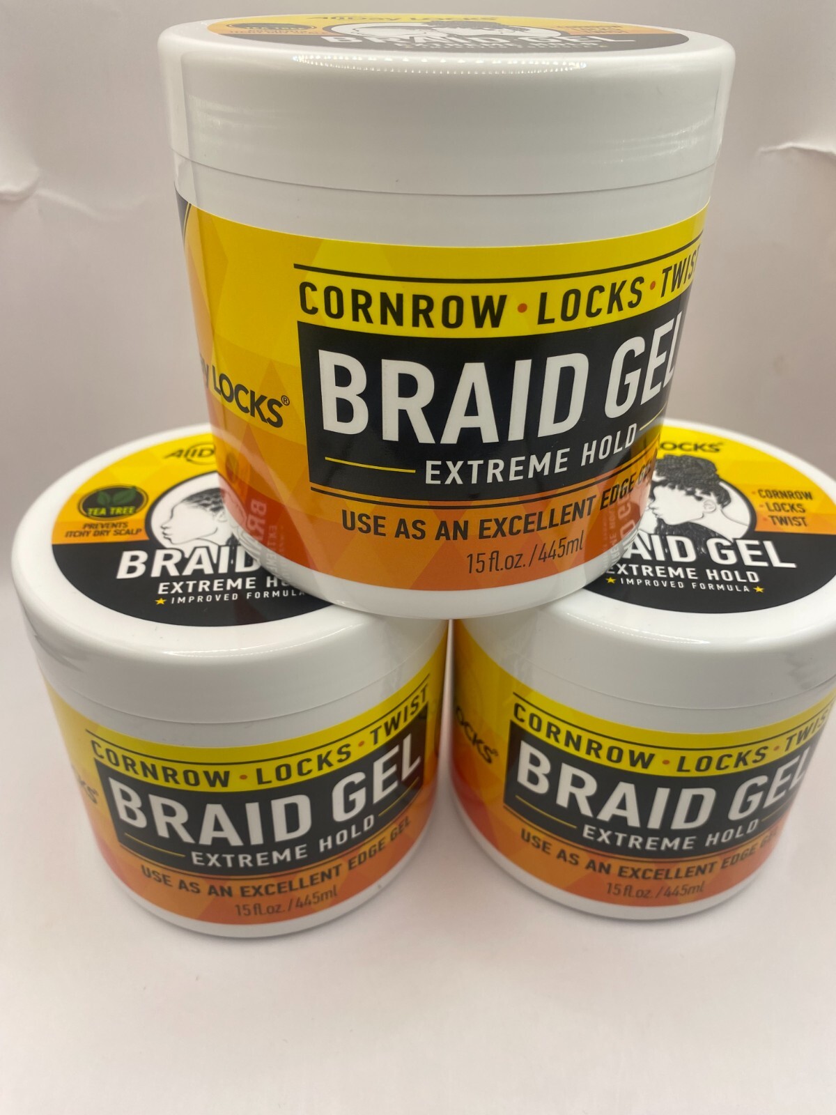 AllDay Locks Braid Gel Extreme Hold, 15oz x 3 for Braids, Locs, and ...