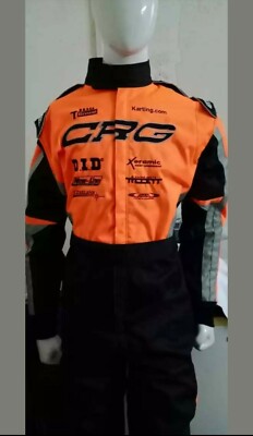CRG ORANGE Kart Racing Suit extreme Quality with custom name embroidery ...