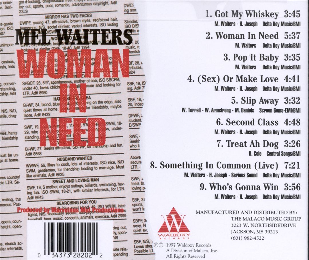MEL WAITERS WOMAN IN NEED NEW CD 34373282022| eBay