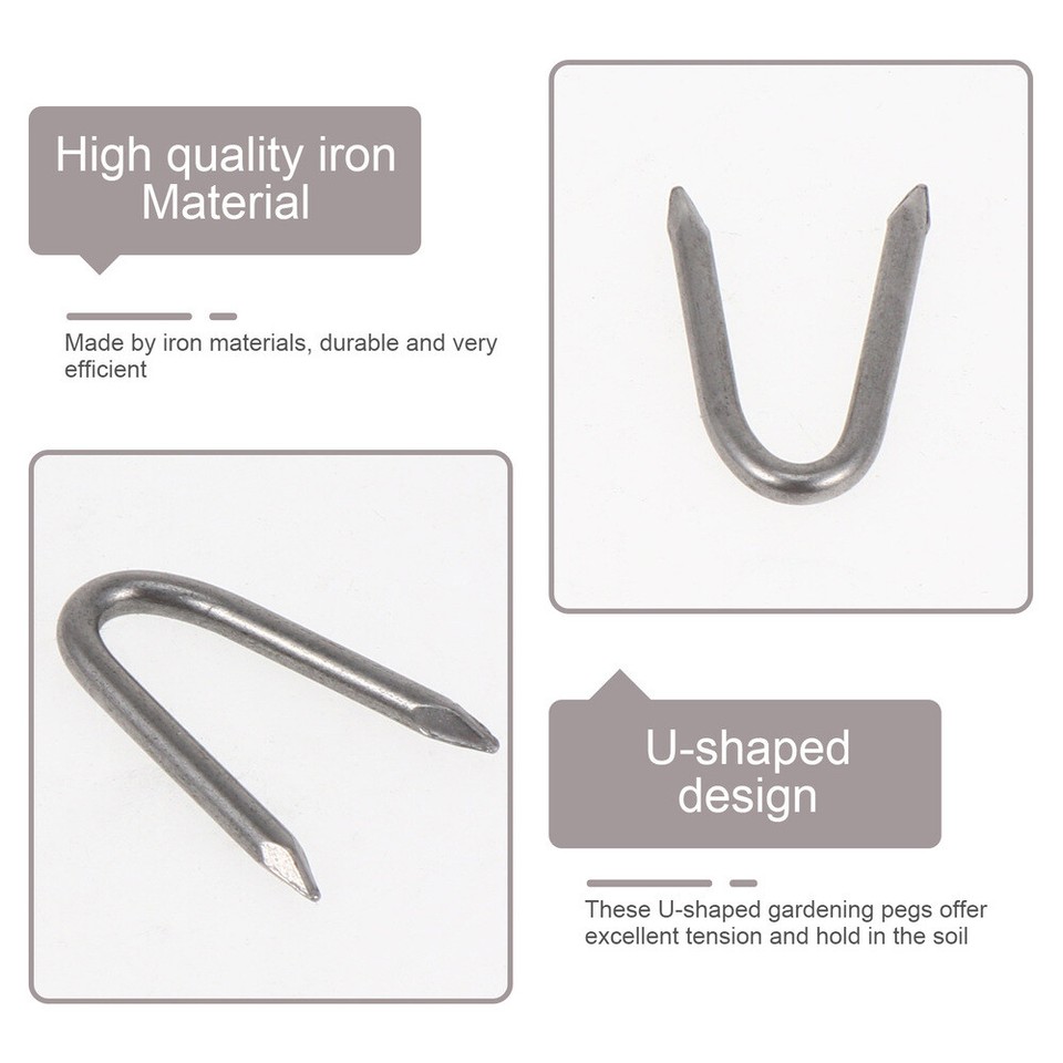 70Pcs Iron U Shaped Fixing Nails Tool for Garden Turf and Fence ...