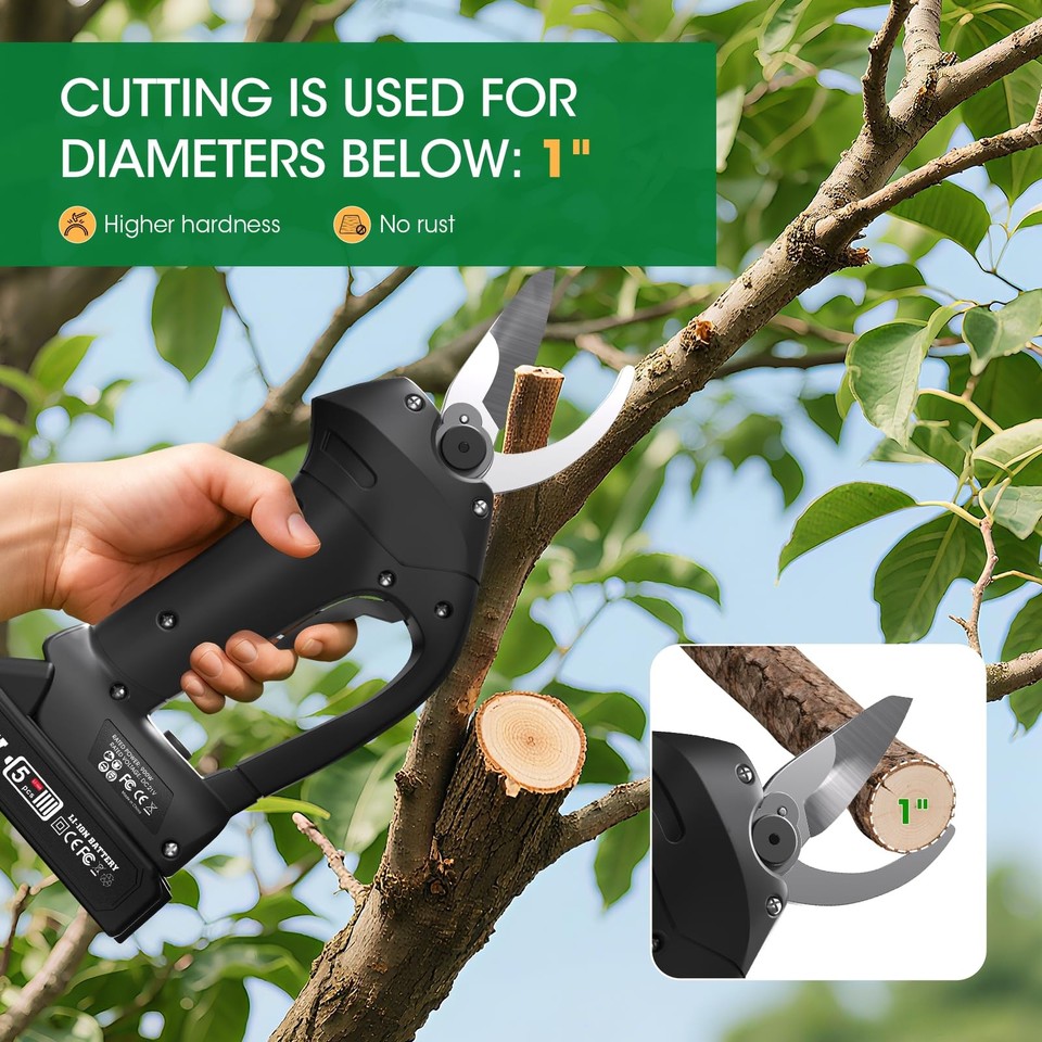 Electric Pruning Shears for Gardening, Portable Cordless Electric ...