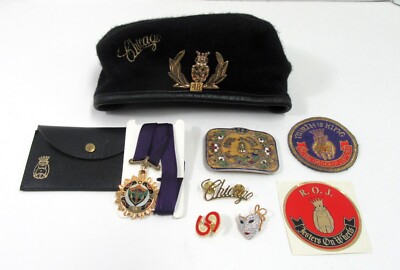 VINTAGE RARE ROYAL ORDER OF JESTERS BELT BUCKLE, HAT, PATCH, PINS ...