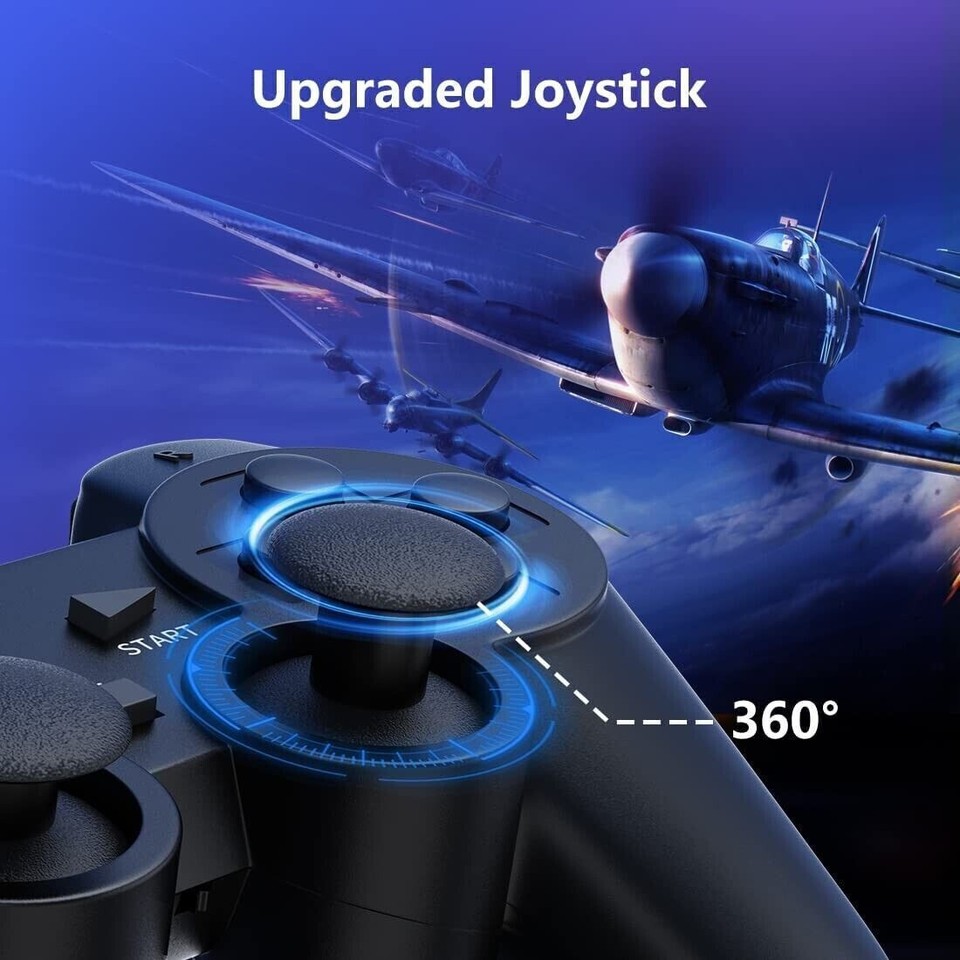 2x For Sony PS2 2.4G Wireless Twin Shock Game Controller Joystick ...