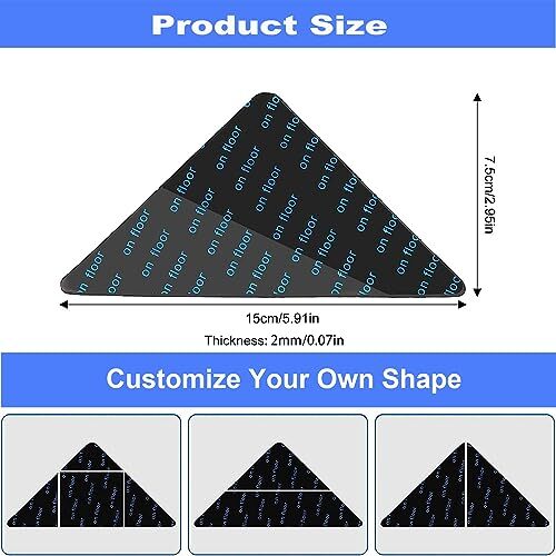 12 Pack Reusable Non-Slip Rug Tape for Hardwood Tiles Carpets Floor ...