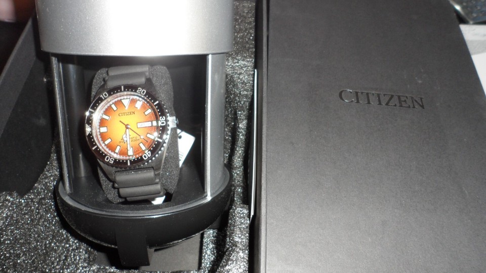 Citizen Promaster Diver Automatic Orange Dial Men's Watch NY0120-01Z ...