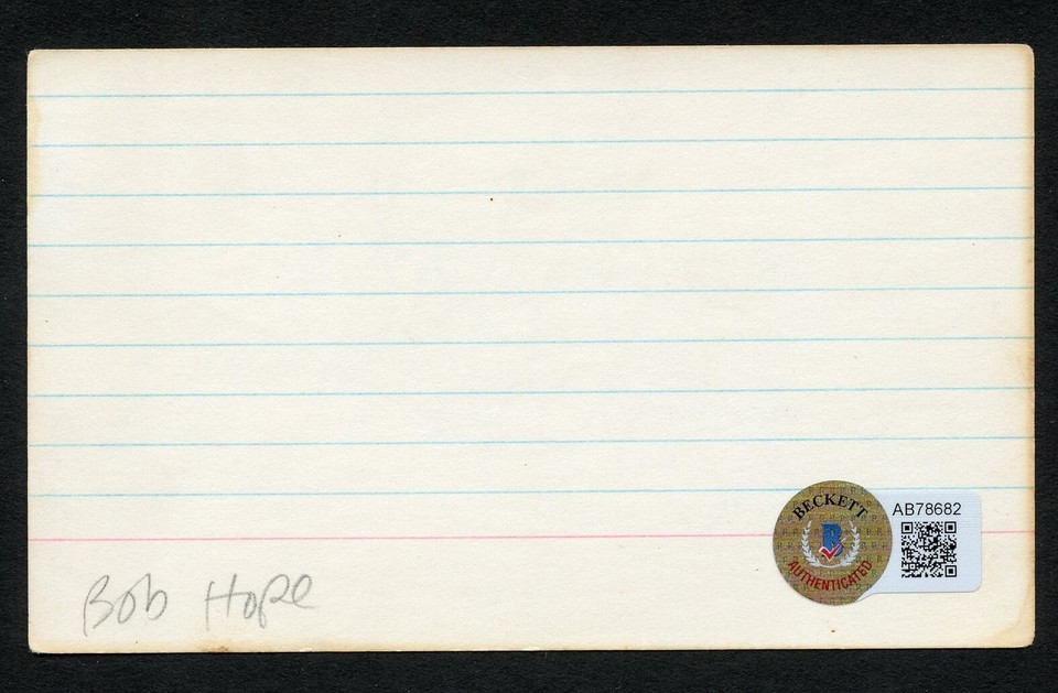 Bob Hope d2003 signed autograph auto 3x5 card Comedian Actor Singer ...