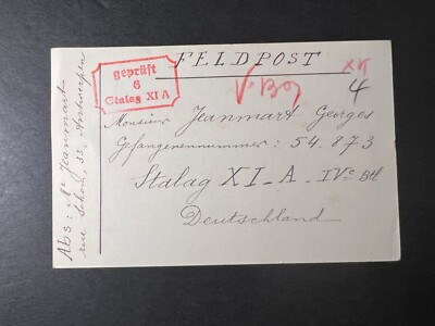 1940 Germany WWII Feldpost Postcard Cover to Stalag XI A Prisoner of ...