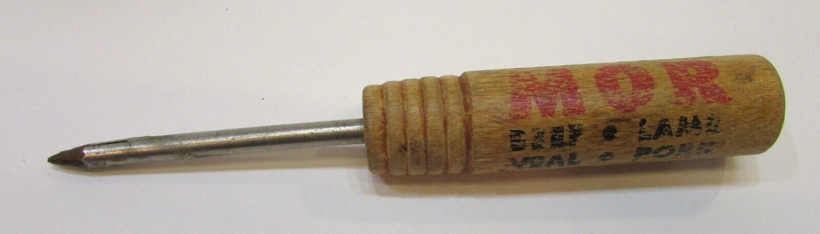 Primitive 1900's Wood Handle 5.25" Antique Home Ice Box Pick Mor Beef ...