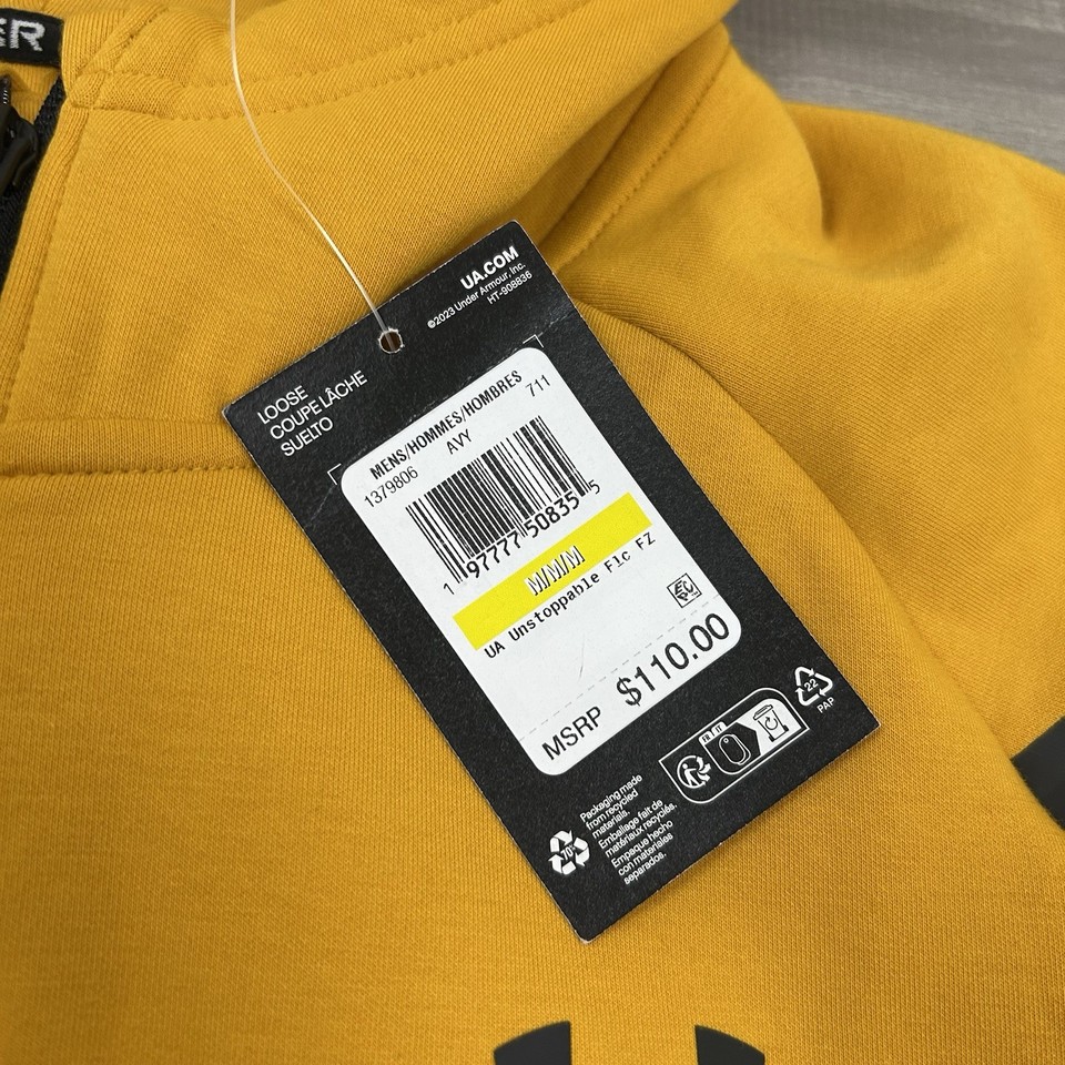 Under Armour Unstoppable Fleece Full Zip Hoodie Mens Medium 1379806 ...