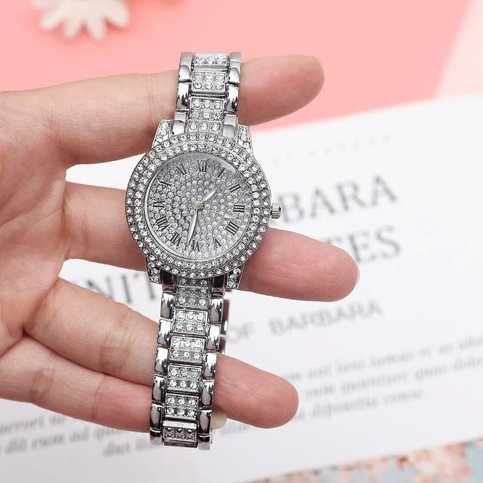 Casual Elegant All-Star Women's Quartz Watch Shiny Fine Zircon ...