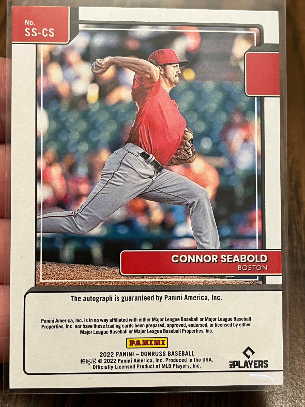 CONNOR SEABOLD 2022 DONRUSS "SIGNATURE SERIES" ROOKIE BOSTON AUTOGRAPH ...