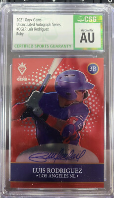 LUIS RODRIGUEZ 2021 ONYX GEMS BASEBALL RUBY SLABBED ON CARD AUTO /40 | eBay