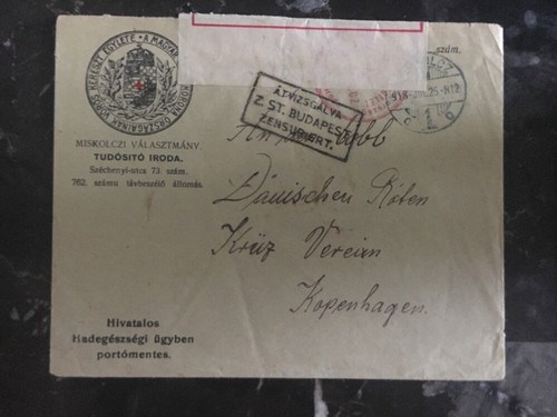 1918 Hungary Commercial Censored Cover To Copenhague Rare | eBay