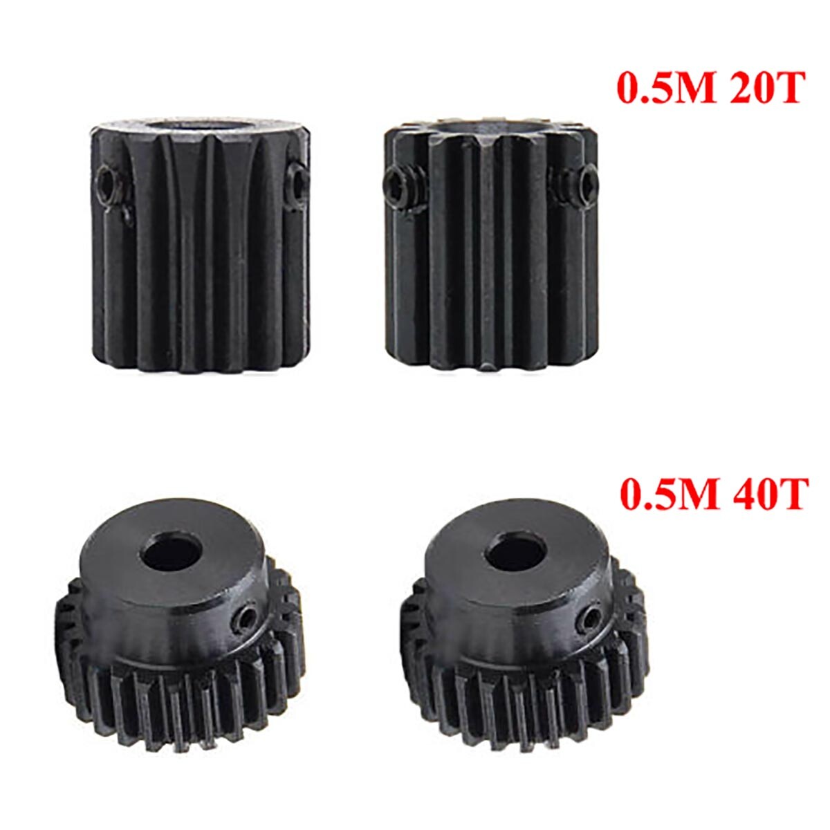 Module 0.5M Spur Gear Pinion Gears 20T 40T Teeth Motor Gear Bore 5/6/6 ...