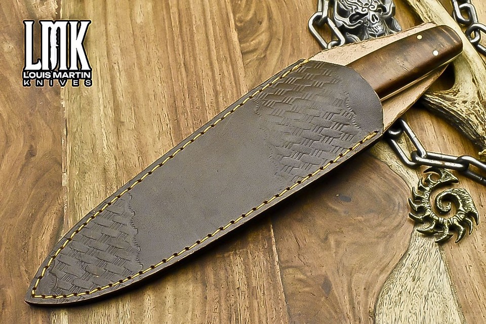 LMK Custom Forged Full Tang Knife AUS-8 Steel Walnut Wood Steel Guard ...