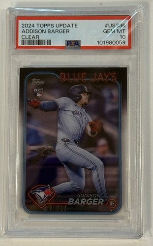 2024 Topps Update Addison Barger Clear Acetate /10 Rookie PSA 10 | eBay